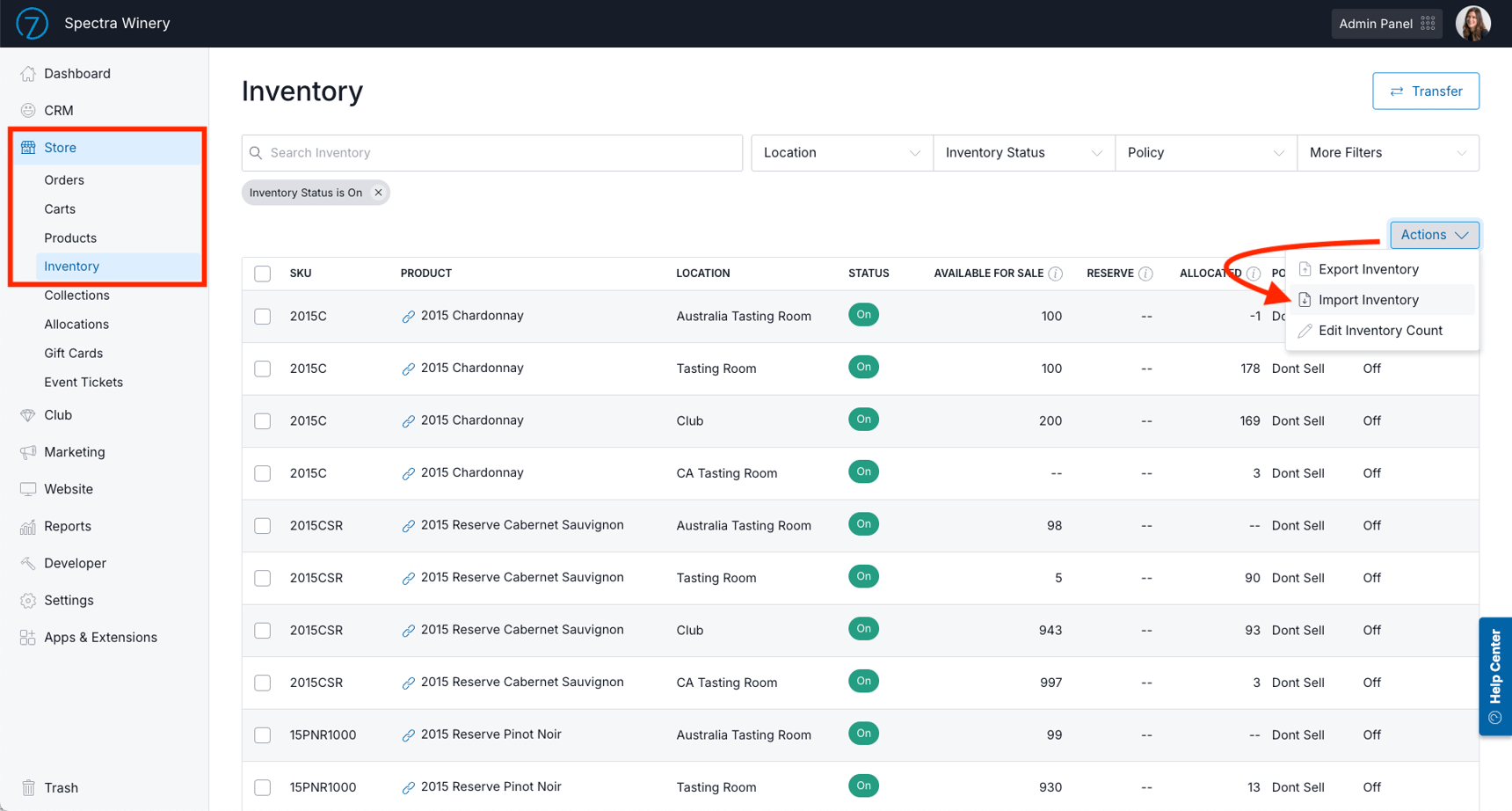 Inventory Importer Tool