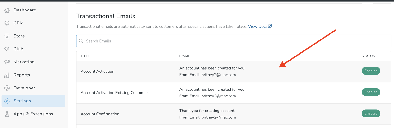 Transaction Emails