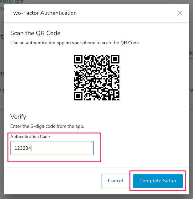 Enabling Two-Factor Authentication (2FA)