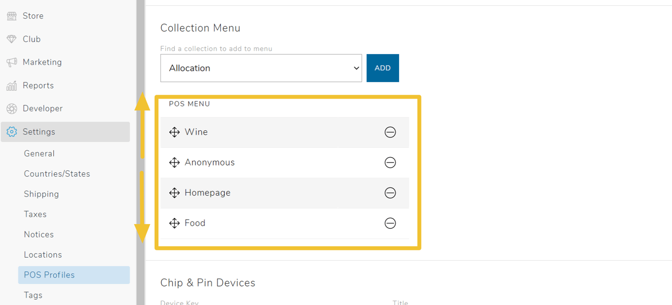 Adding and Sorting Products on the POS