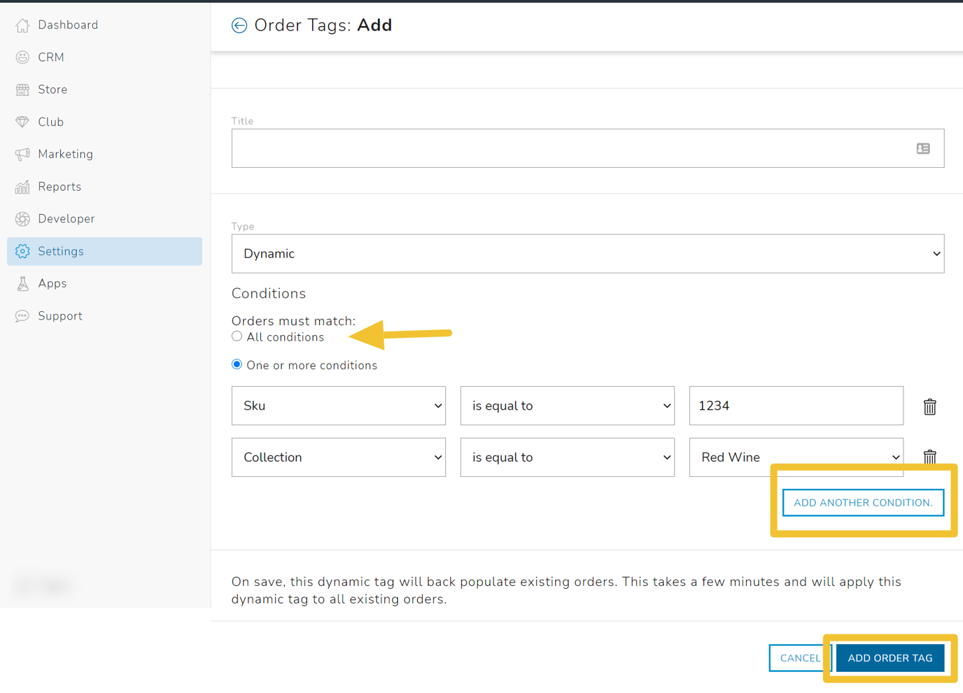Creating Manual and Dynamic ORDER Tags