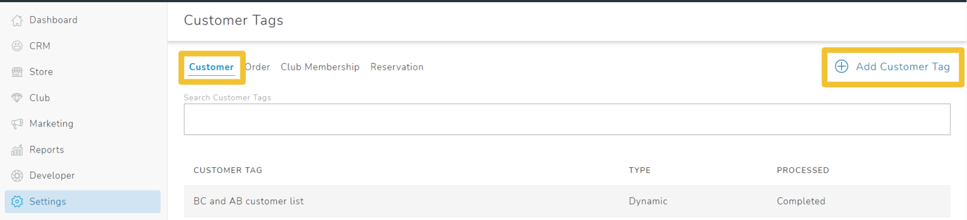 Creating Manual and Dynamic CUSTOMER Tags