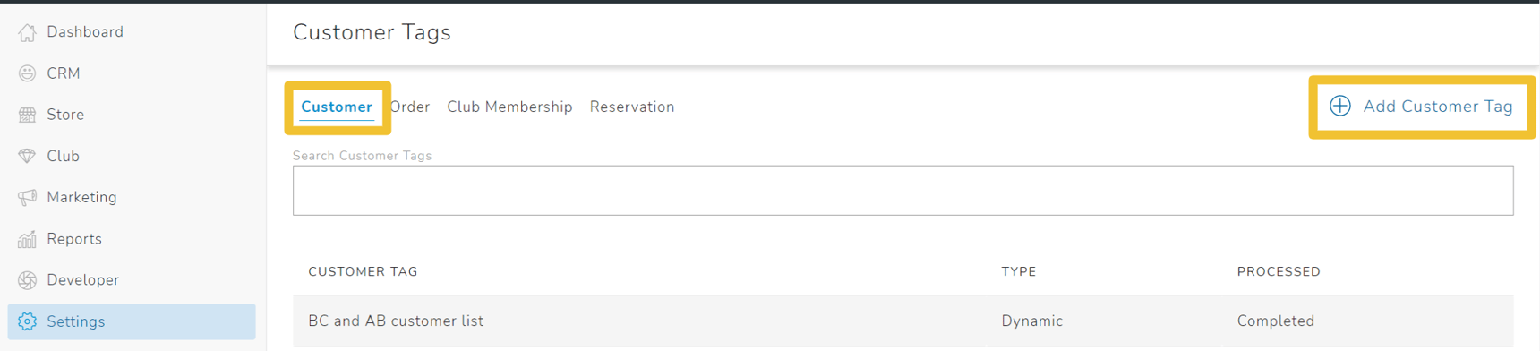 Creating Manual and Dynamic CUSTOMER Tags