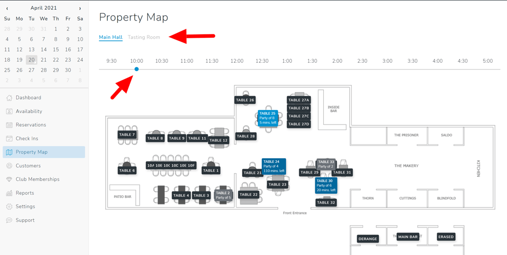 Overview of the Reservations Property Map