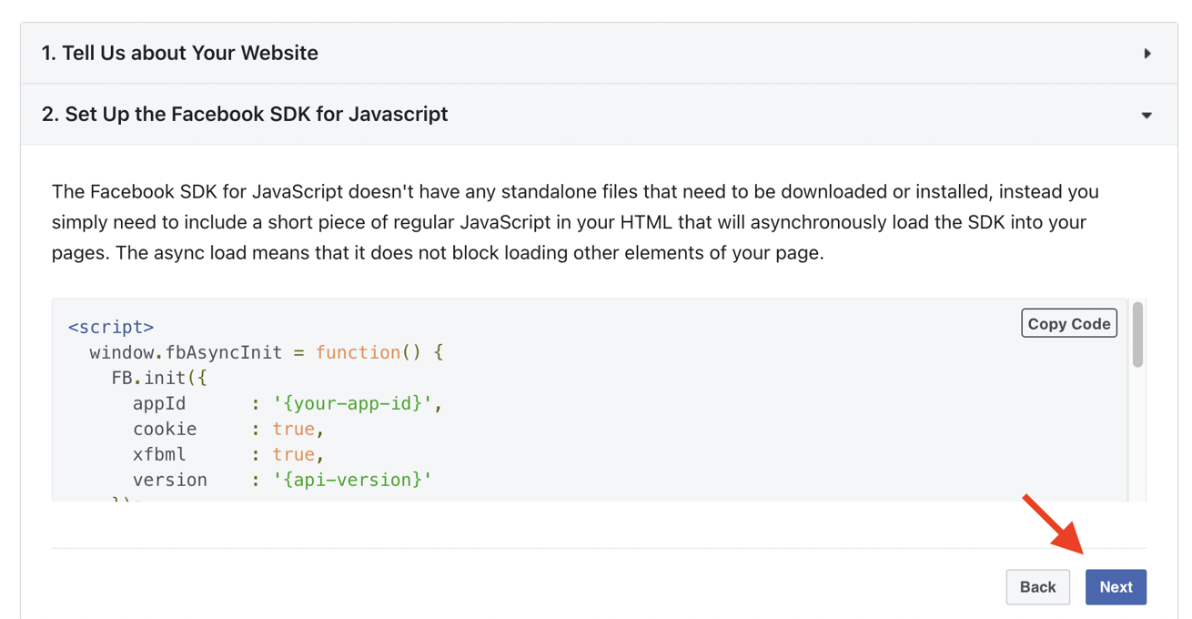 Setting Up Facebook Login