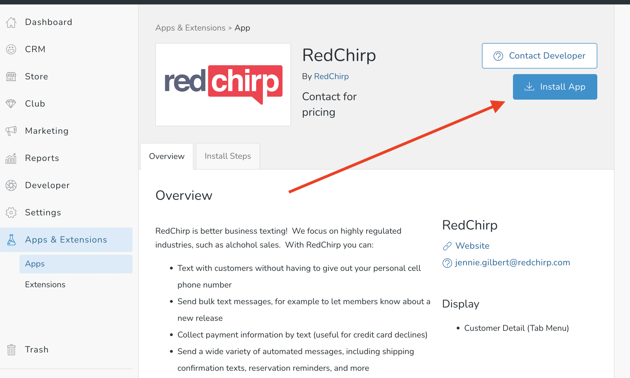 RedChirp SMS Text Messaging App