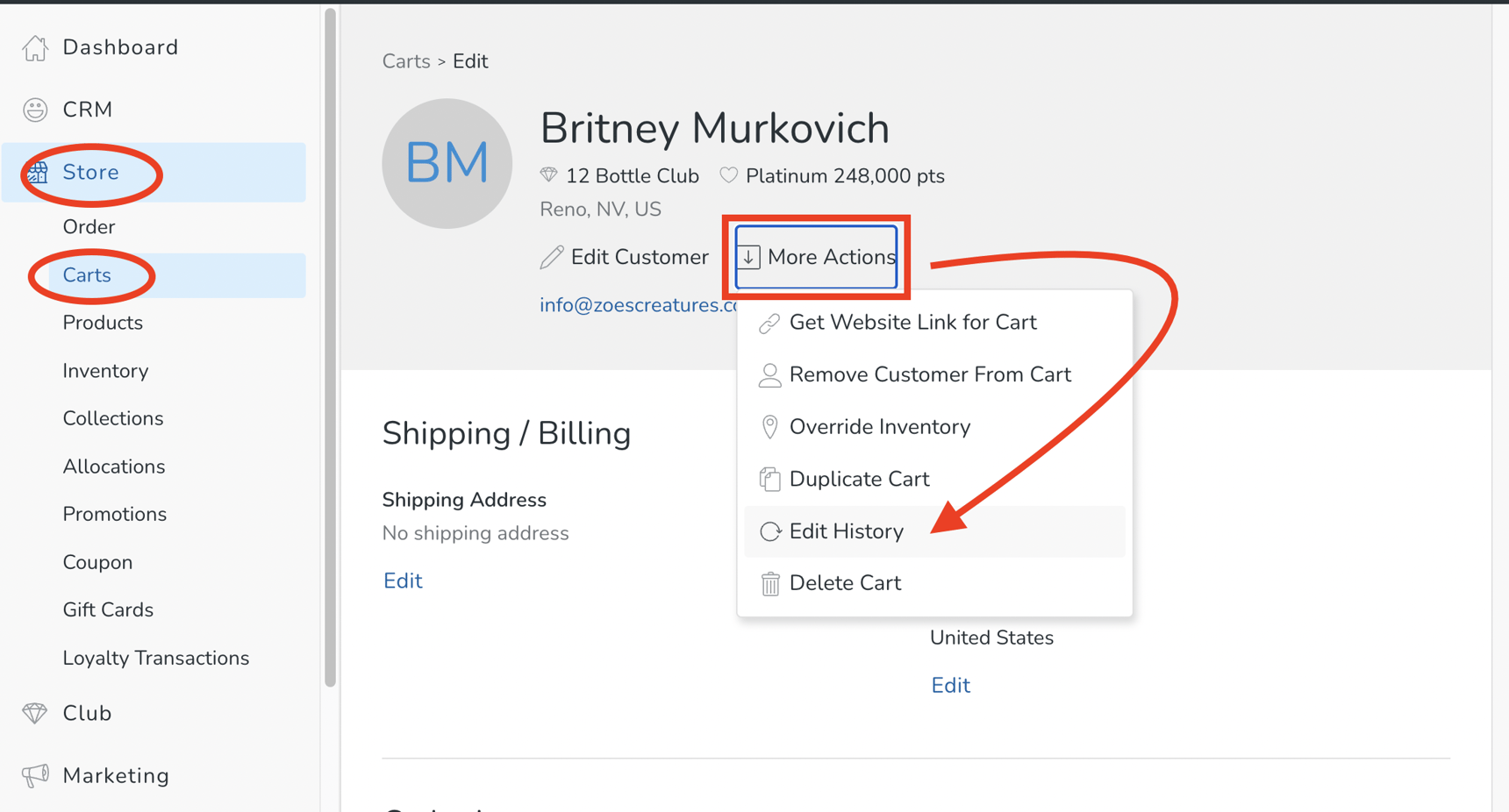 Viewing Cart History (When Was a Cart Edited and Who Edited It?)