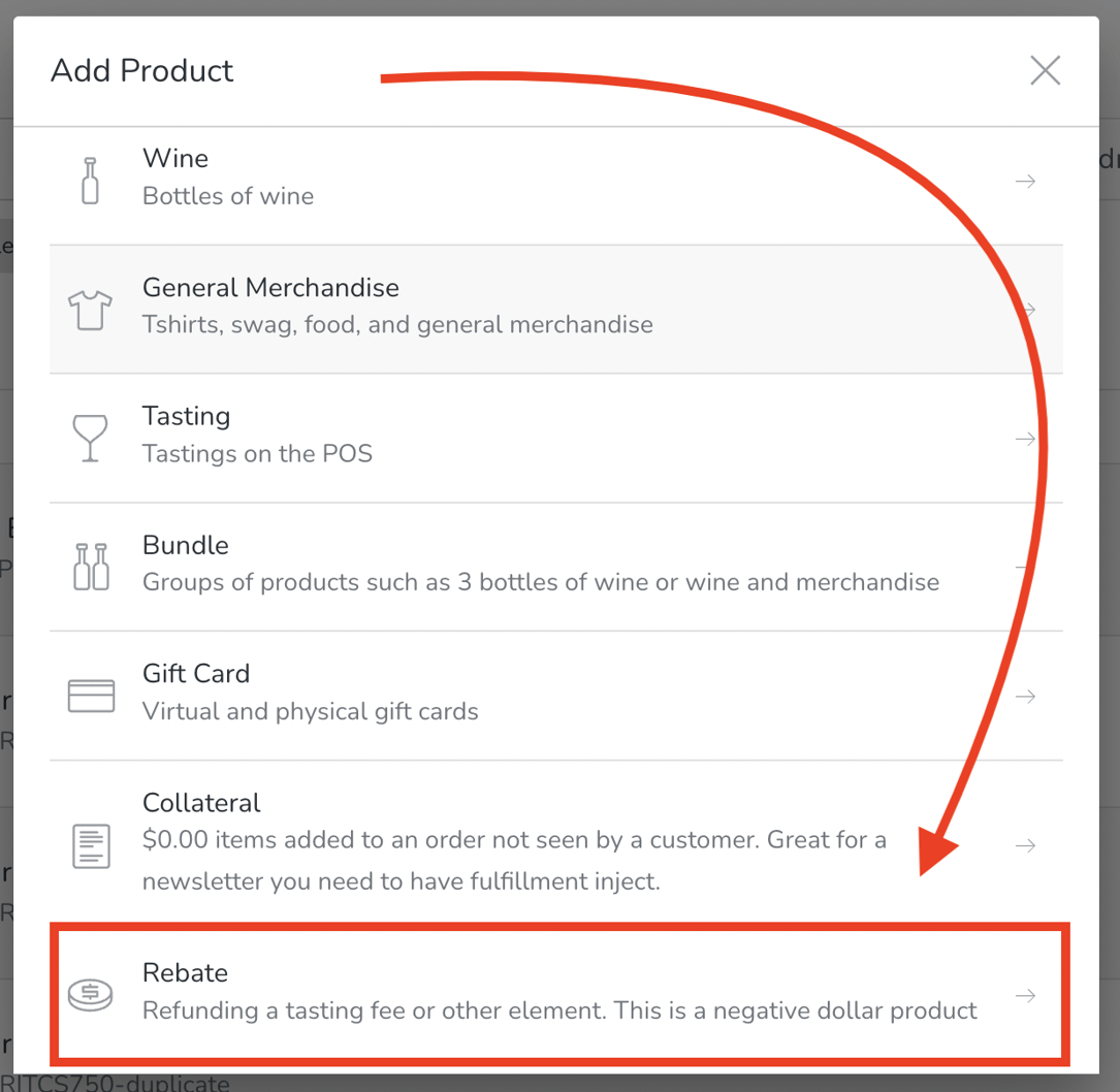 Creating a Rebate Product