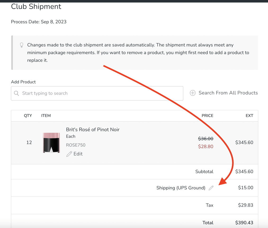 Adding a Requested Ship Date to Club Releases