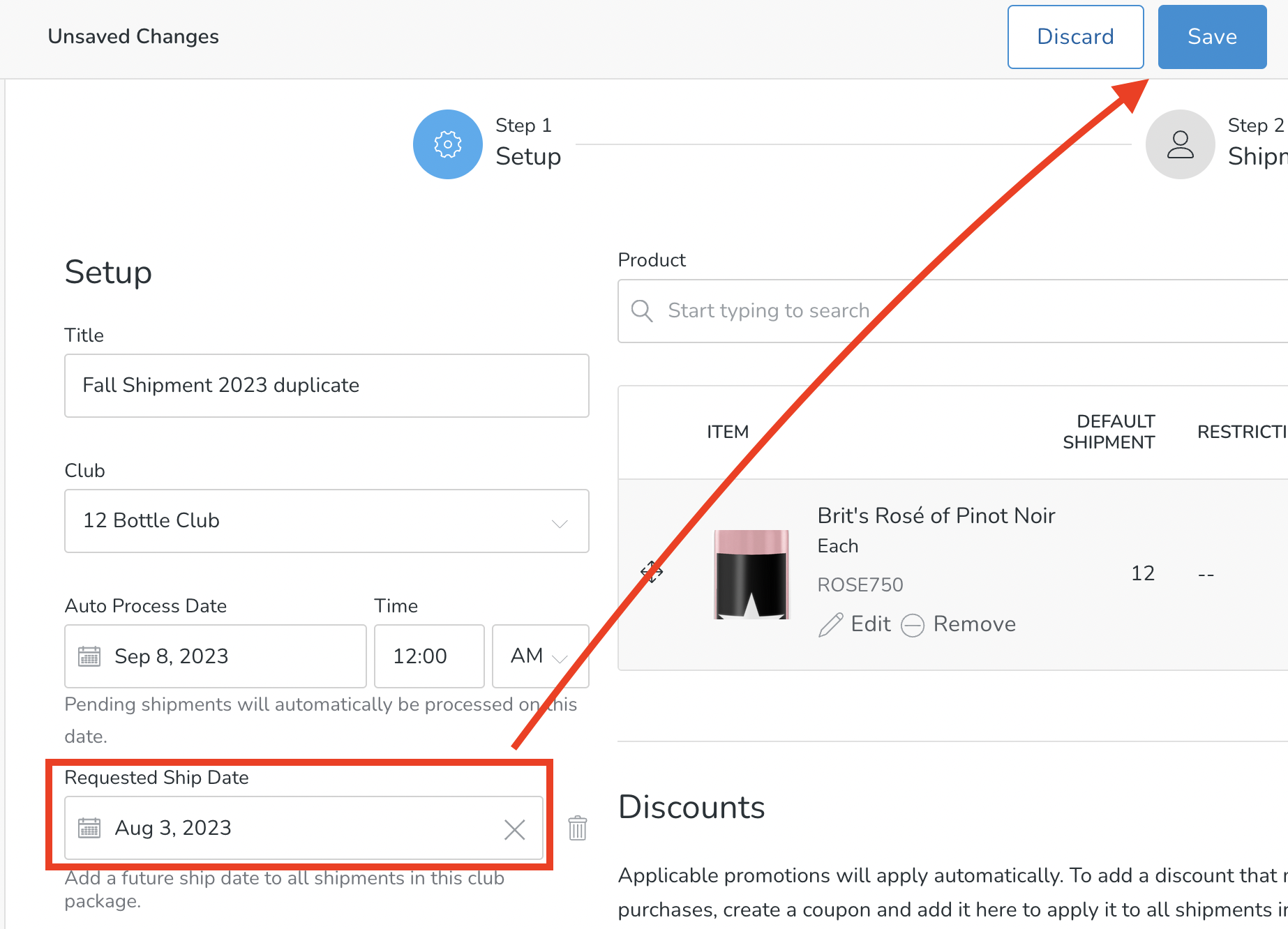 Adding a Requested Ship Date to Club Releases