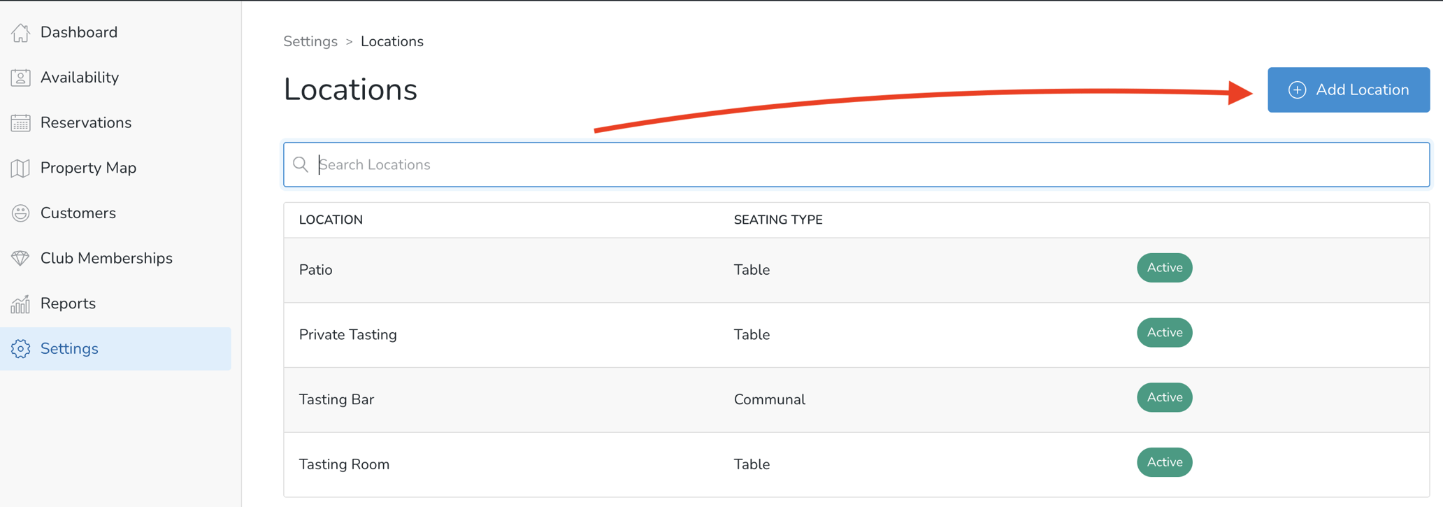Setting Up Reservation Locations