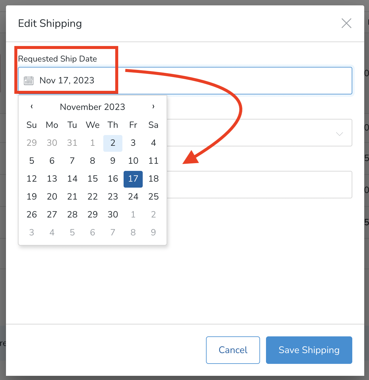 Adding a Requested Ship Date