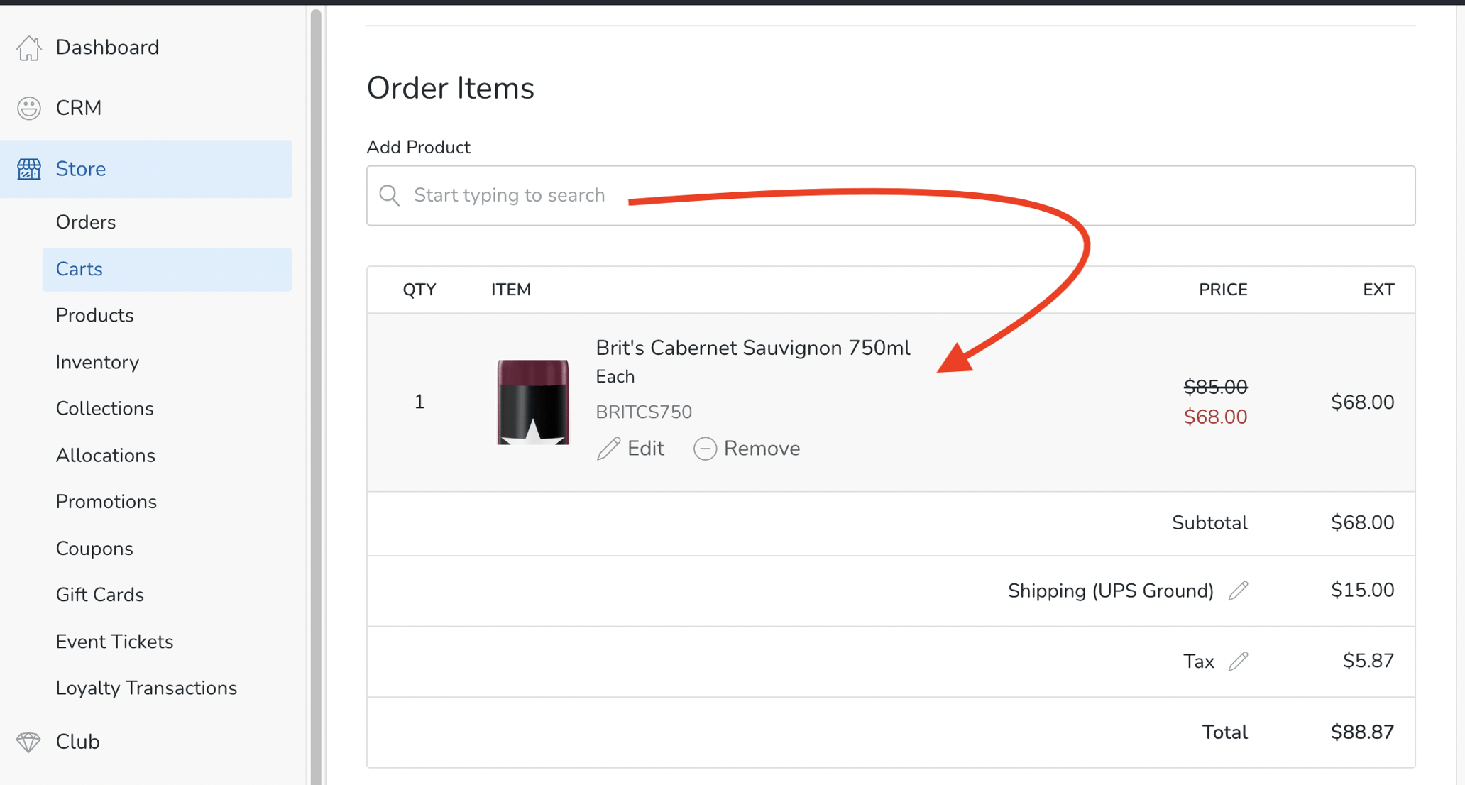 Creating and Paying for an Inbound Admin Order