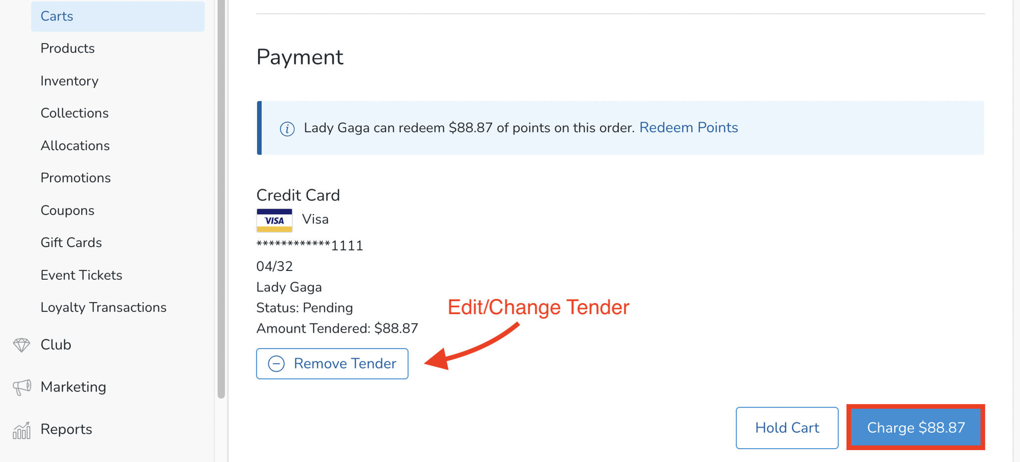 Creating and Paying for an Inbound Admin Order