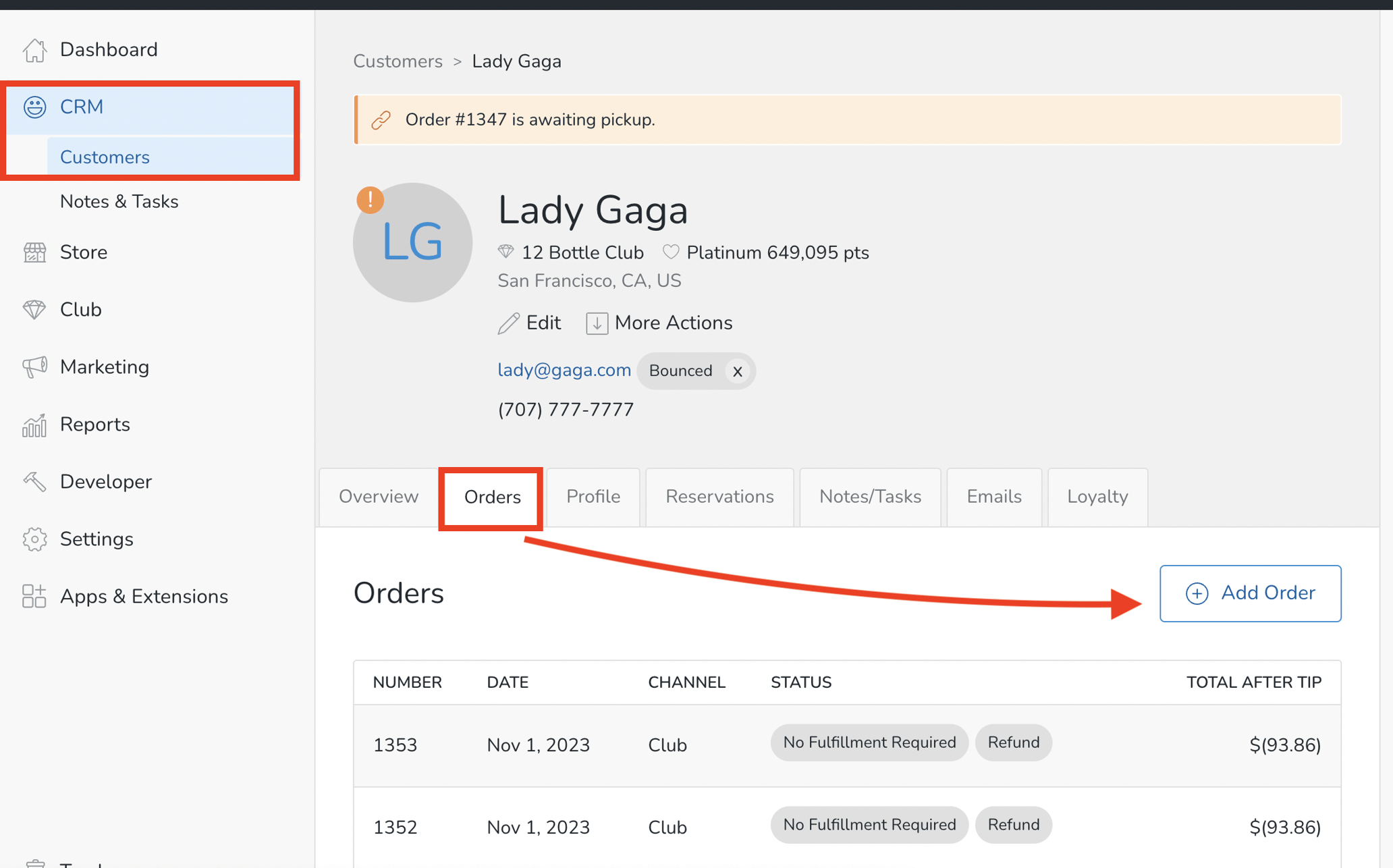 Creating and Paying for an Inbound Admin Order