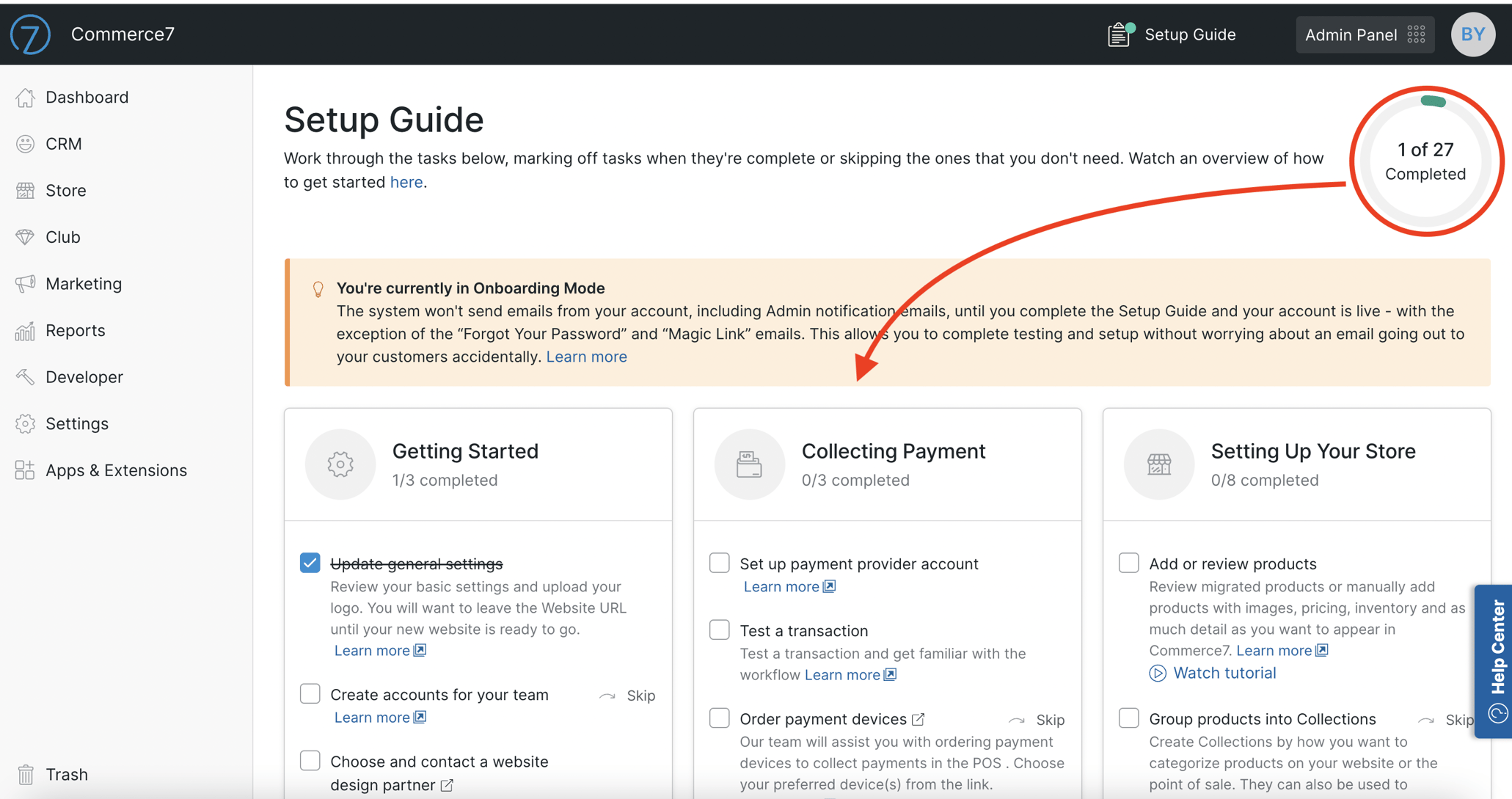 Setup Guide Checklist