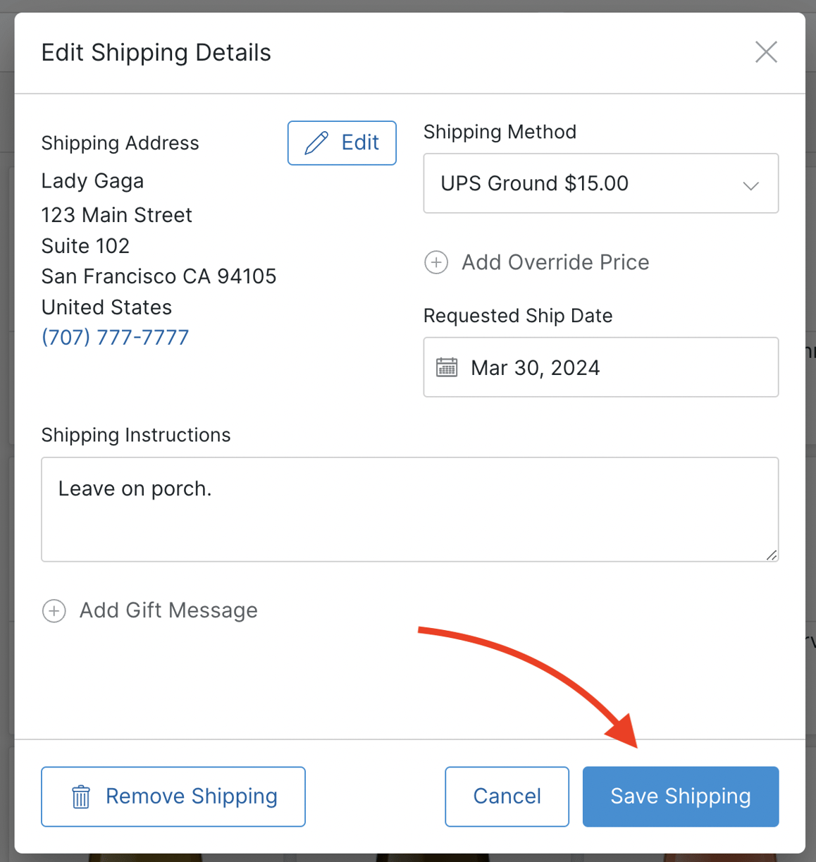 POS: Creating a Shipping Order
