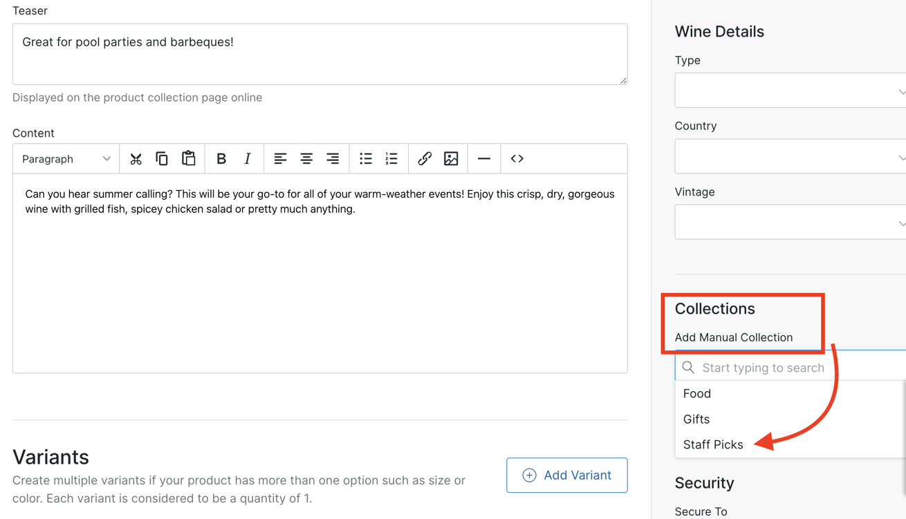 Creating Product Collections