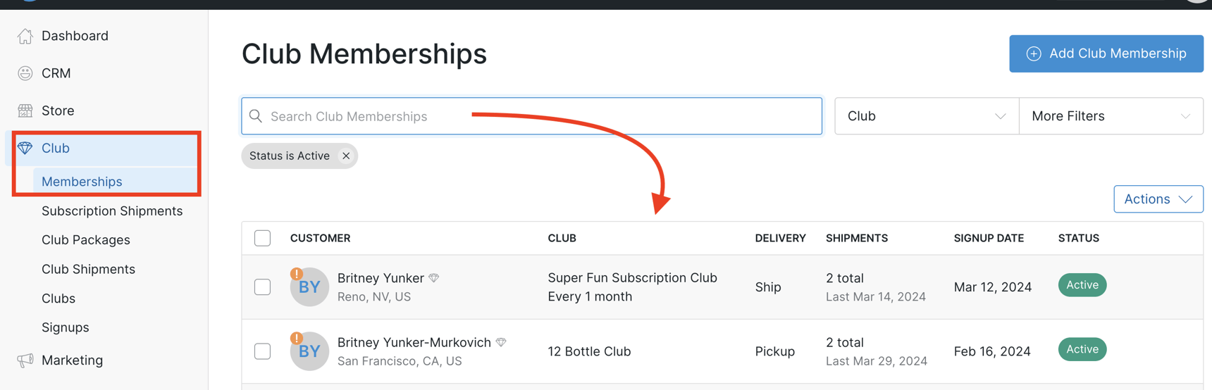 Cancelling or Deleting Club Memberships