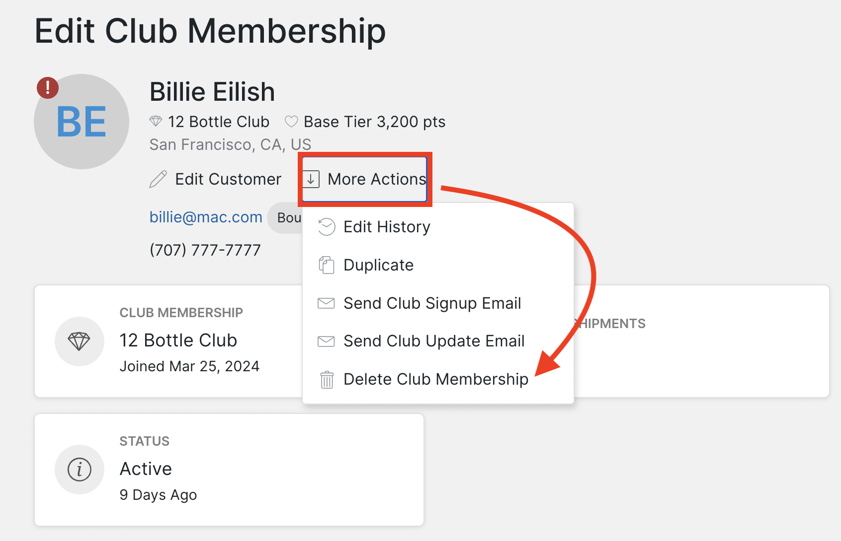 Cancelling or Deleting Club Memberships