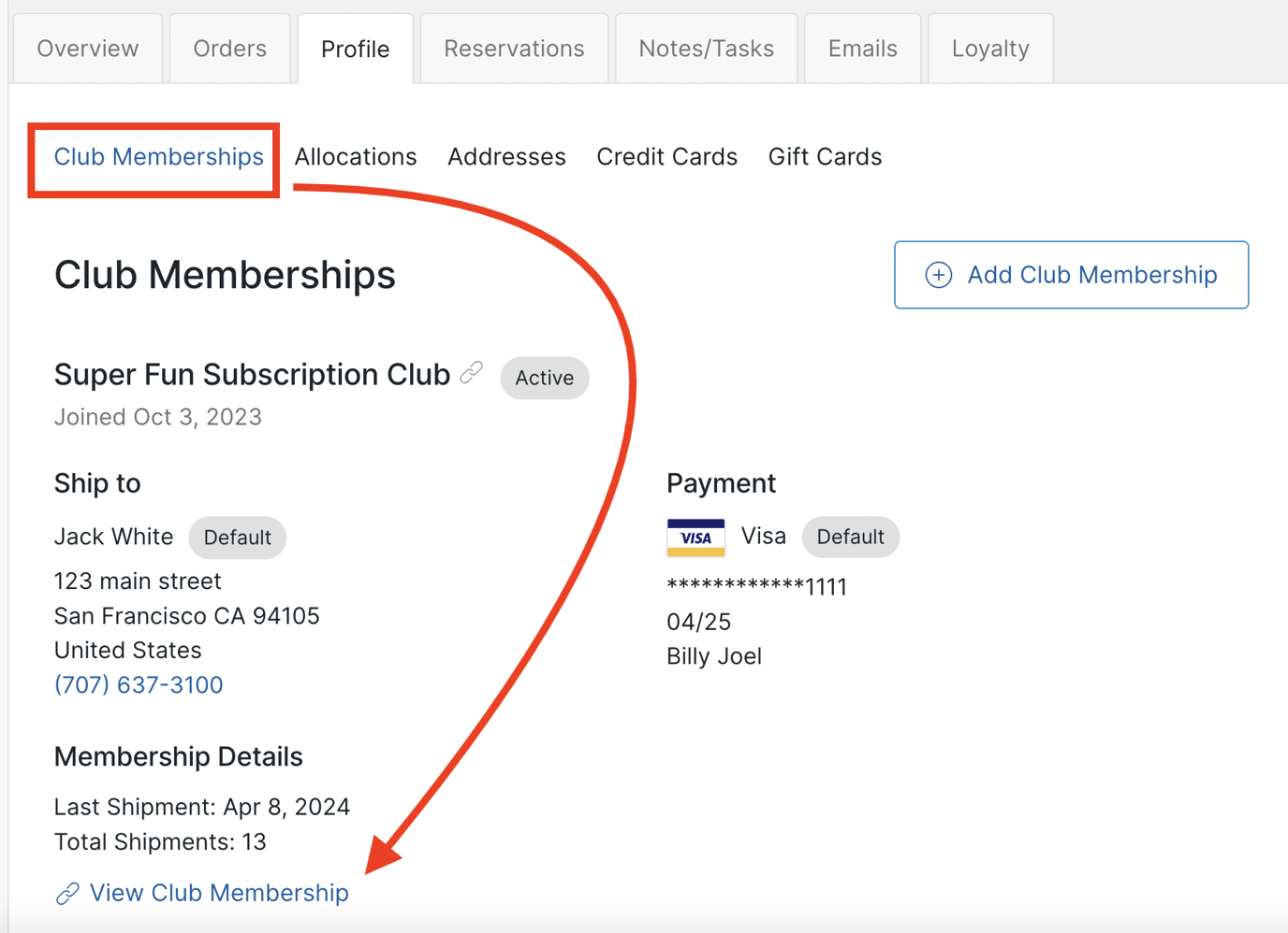 How to Change a Club Member's Address or Pickup Preference