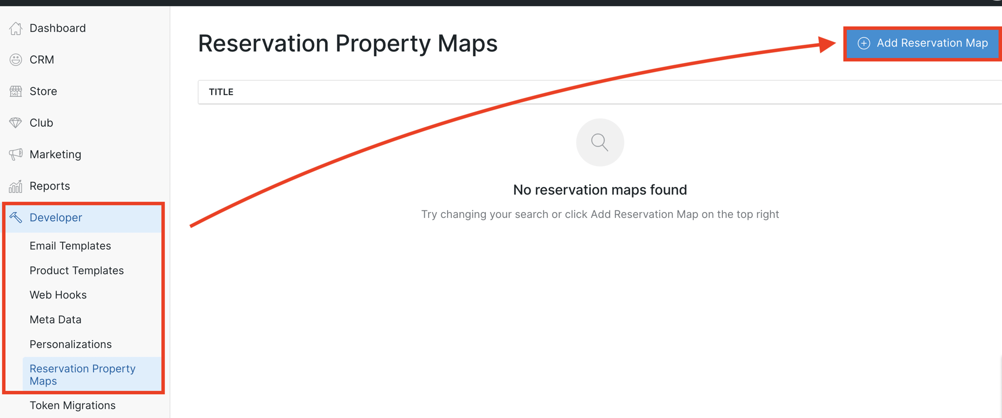 Reservation Property Map Setup for Designers/Developers