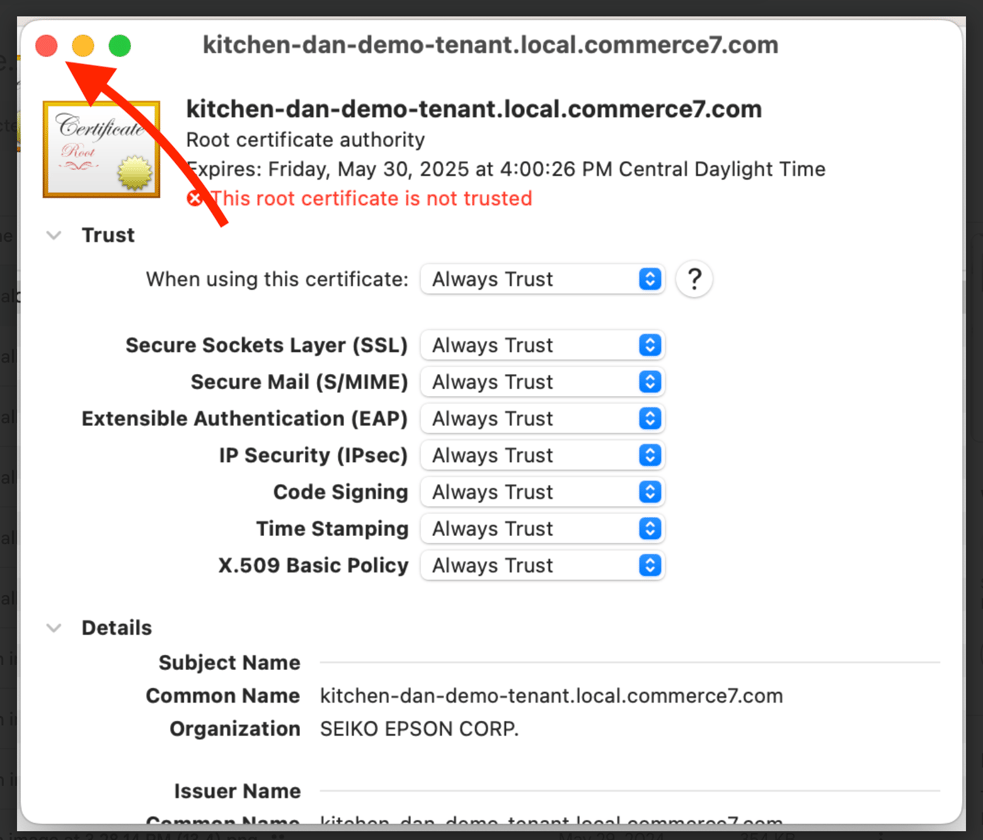 Installing a Self-signed SSL Printer Certificate - MacOS
