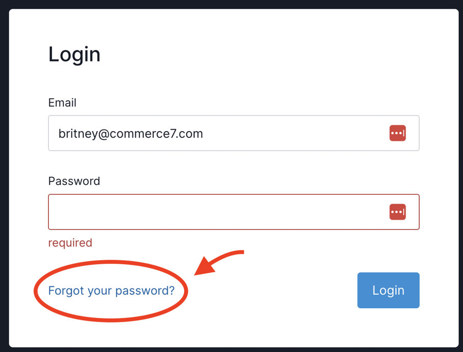 Resetting Staff or Customer Passwords