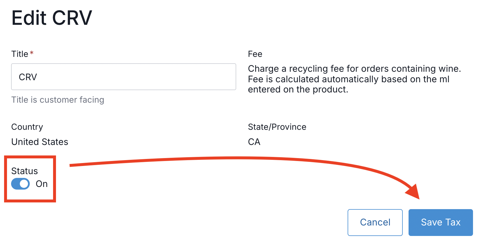 California Redemption Value Fee - CRV