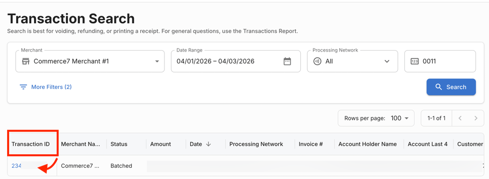 Finding Transaction ID Based on Last 4-Digits of Credit Card in Pulse ...