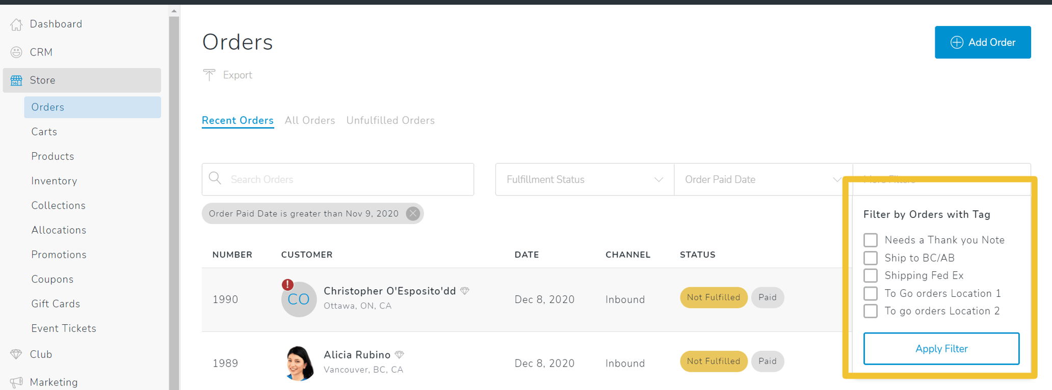 Creating Manual and Dynamic ORDER Tags