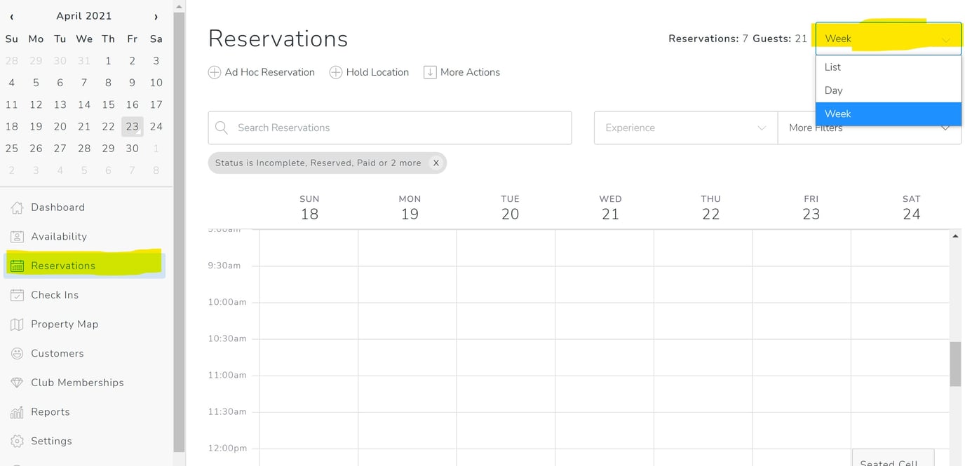 Managing/Reviewing Booked Reservations