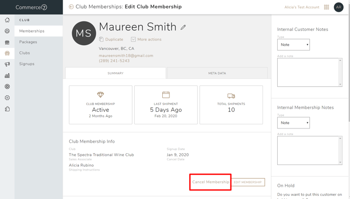 Cancelling Club Memberships