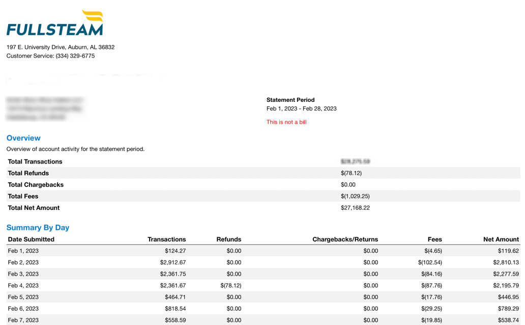 Gateway Reconciliation - Transactions and Payouts to your Bank (Fullsteam Payments)