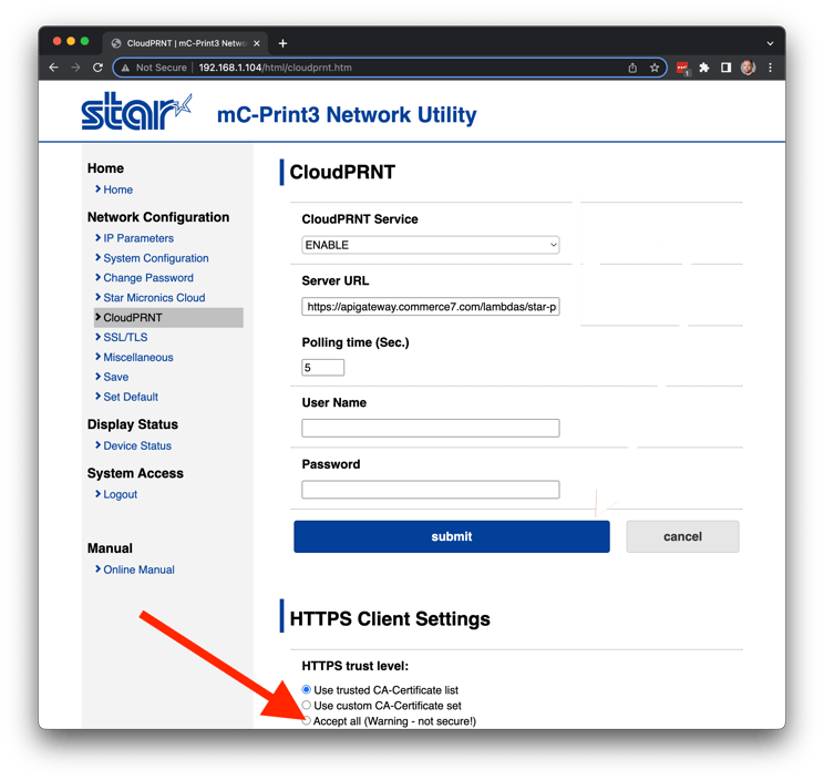 Receipt Printer/Printing Options
