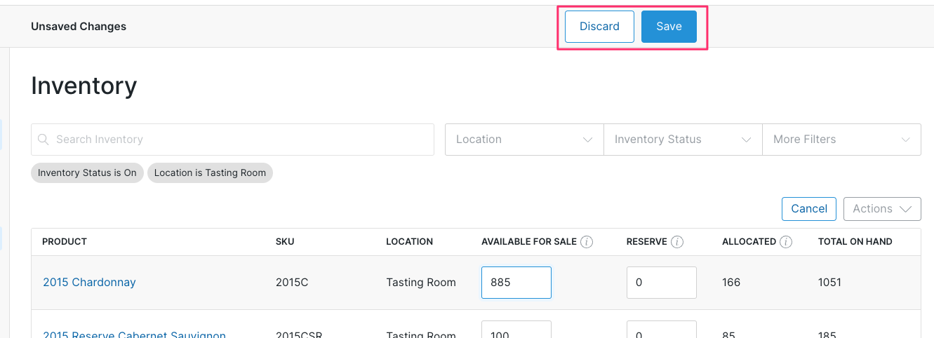 Editing/Resetting Inventory Count in Bulk