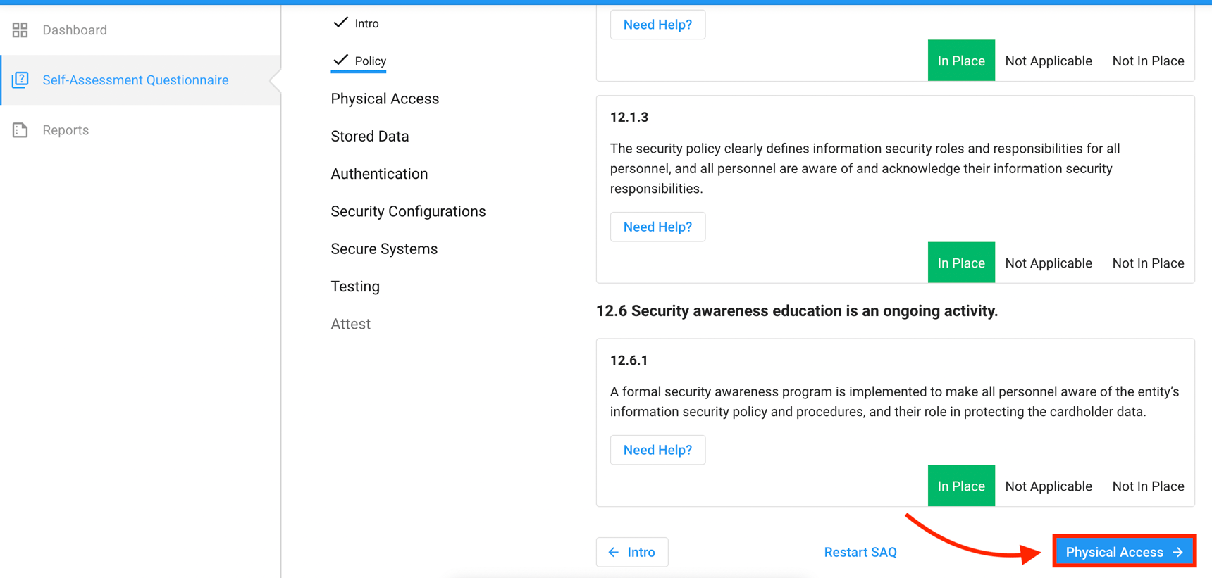 Security Metrics PCI Questionnaire