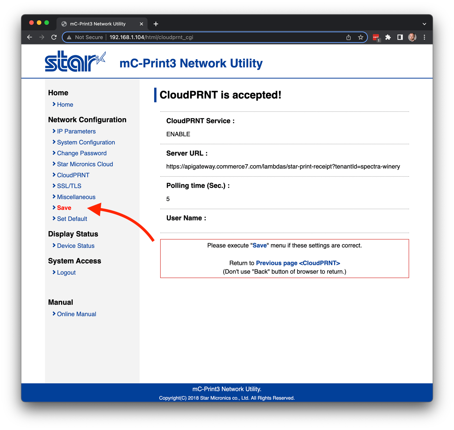 Receipt Printer/Printing Options