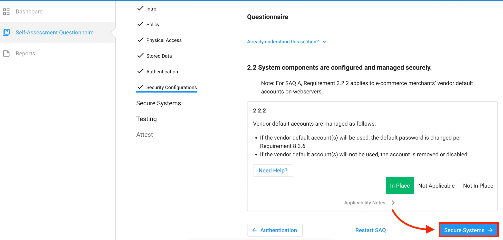 Security Metrics PCI Questionnaire